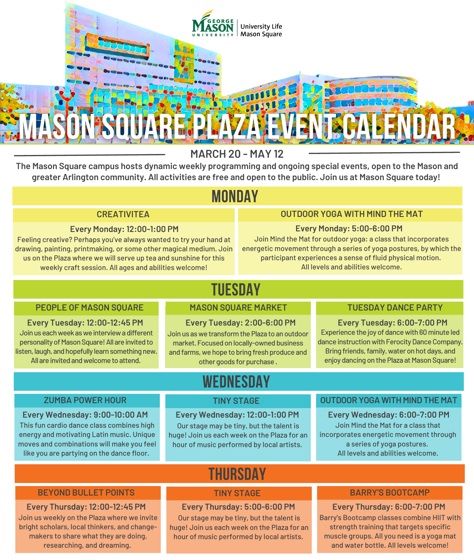 Mason Square Announces Spring 2023 Season of Plaza Programming - Mason ...